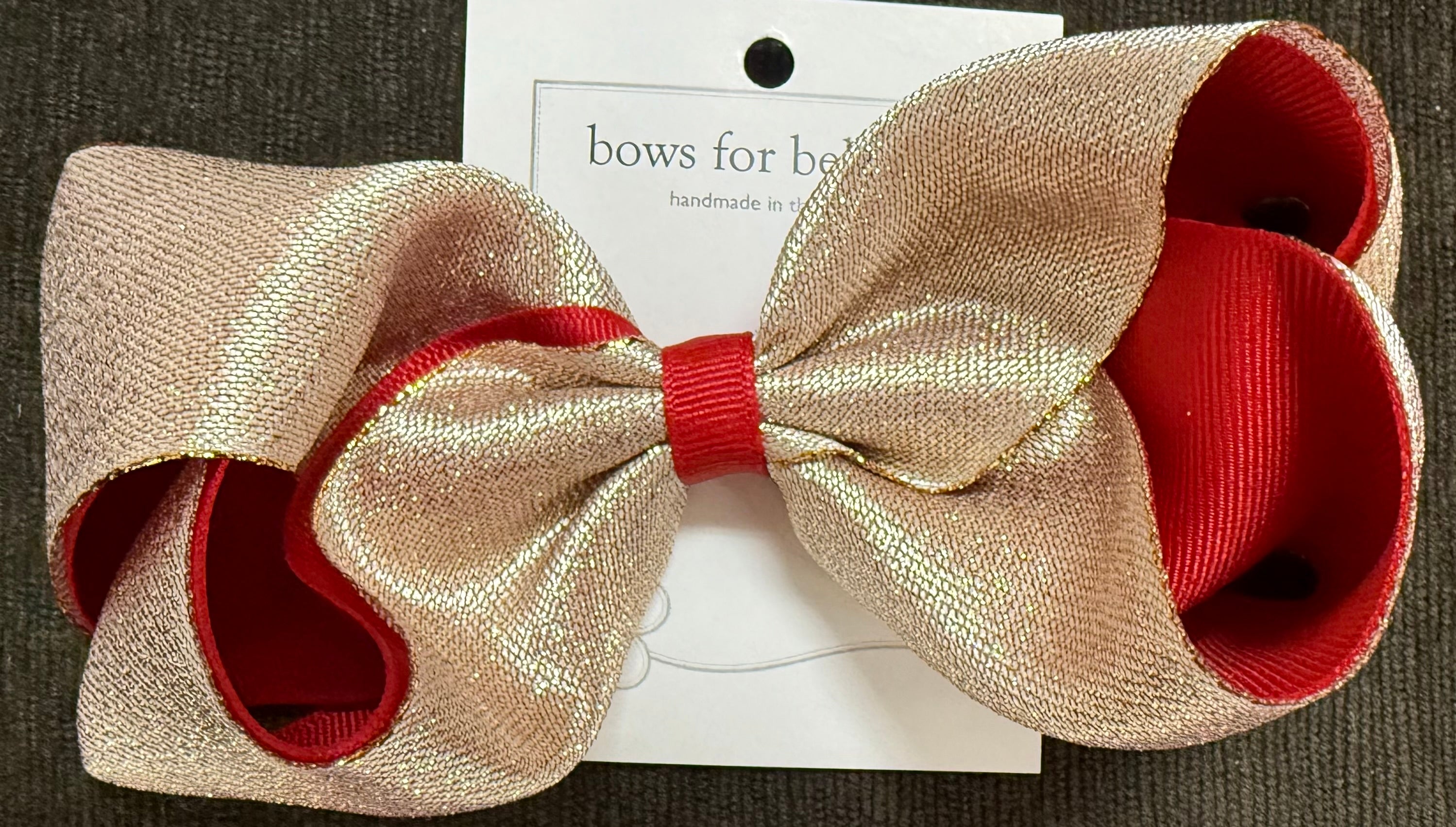 Large Metallic Overlay Bow – judyssmallworld