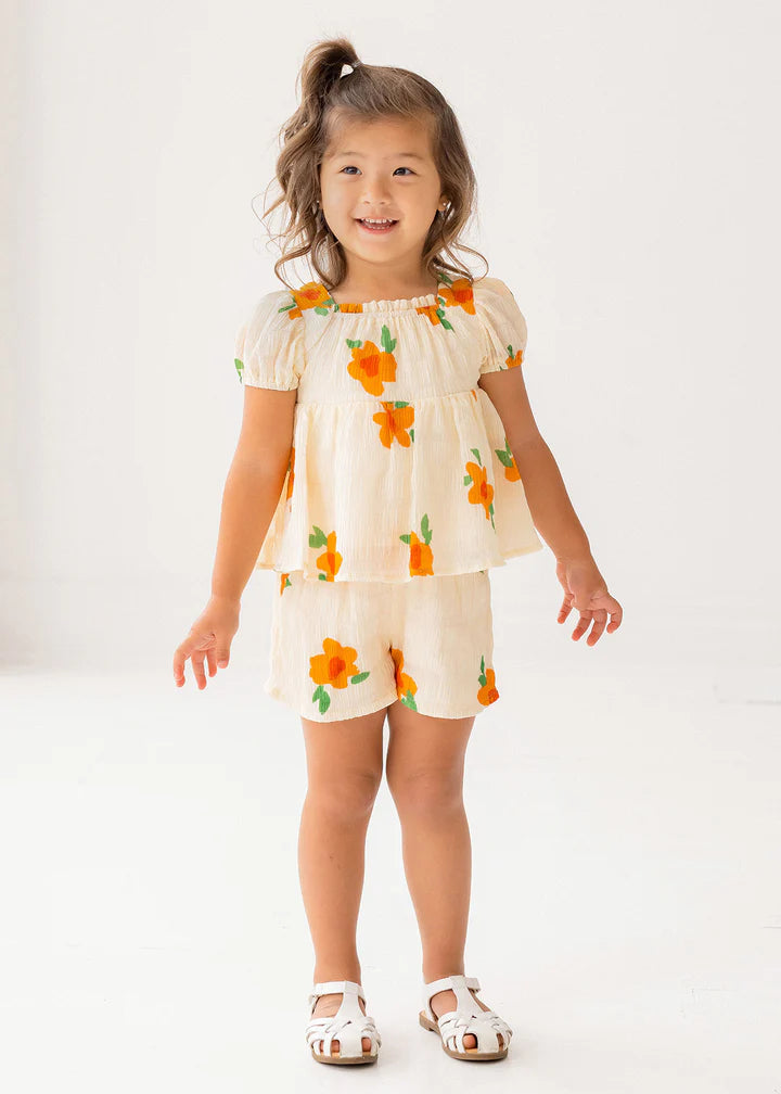 Orange Floral 2 Pc. Short Set – judyssmallworld