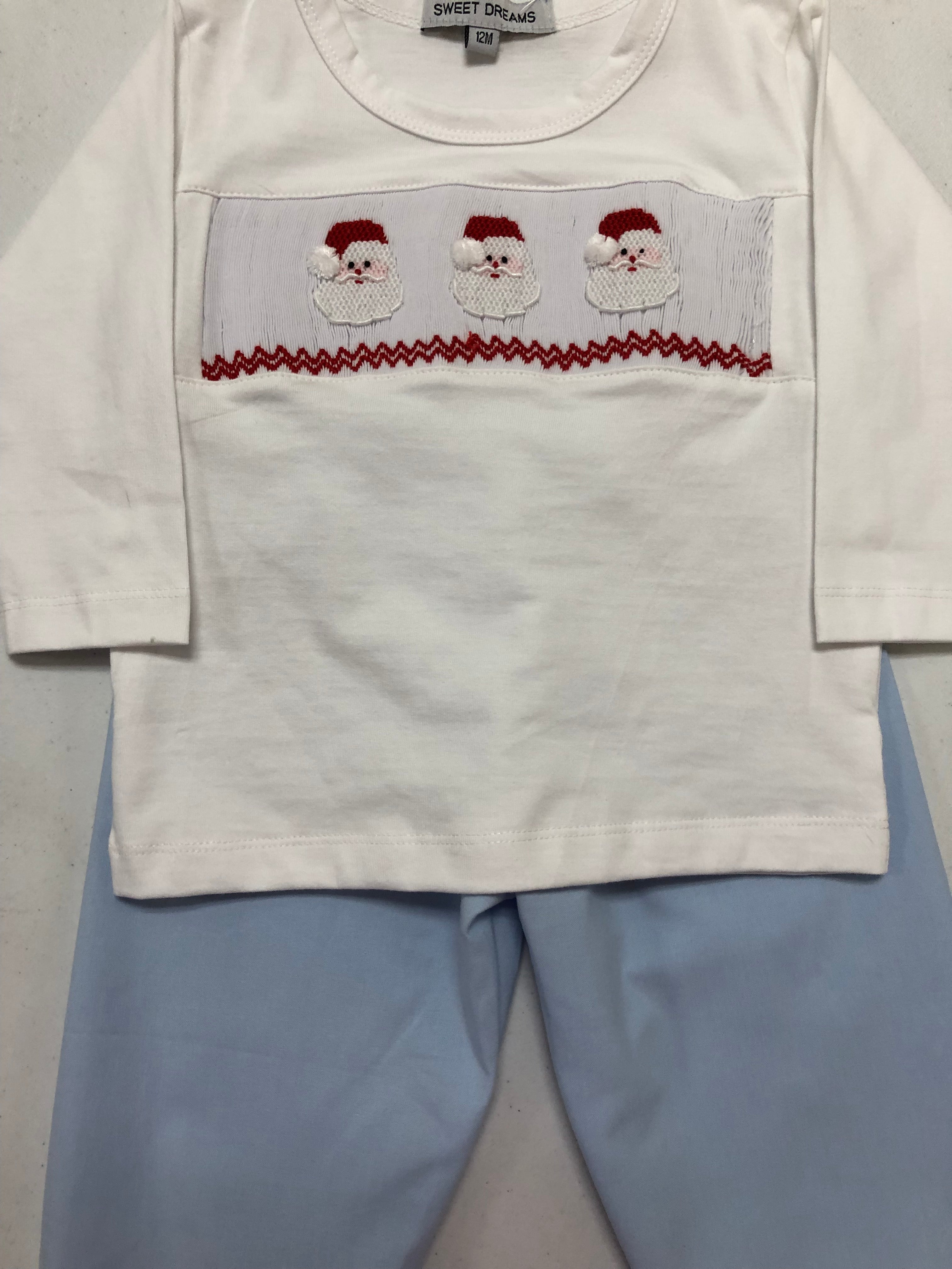 Santa Smocked Pant Set – judyssmallworld